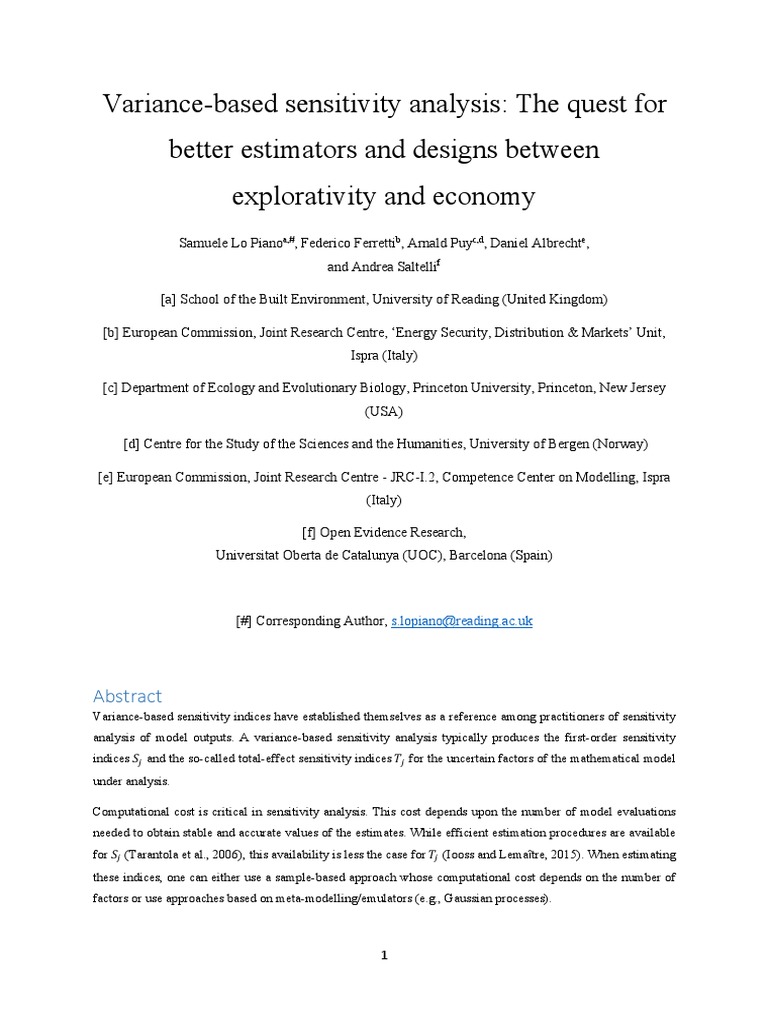 Variance-Based Sensitivity Analysis: The Quest For Better Estimators and Designs Between ...