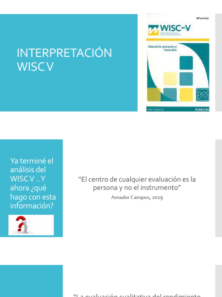 Interpretación Wisc V | PDF | Evaluación | Cociente de inteligencia