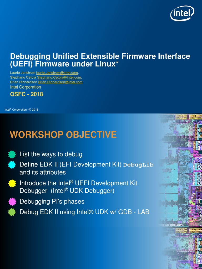 Debugging UEFI Firmware Linux Workshop OSFC 19 | PDF Debugging UEFI Firmware Linux Workshop OSFC 19 | PDF