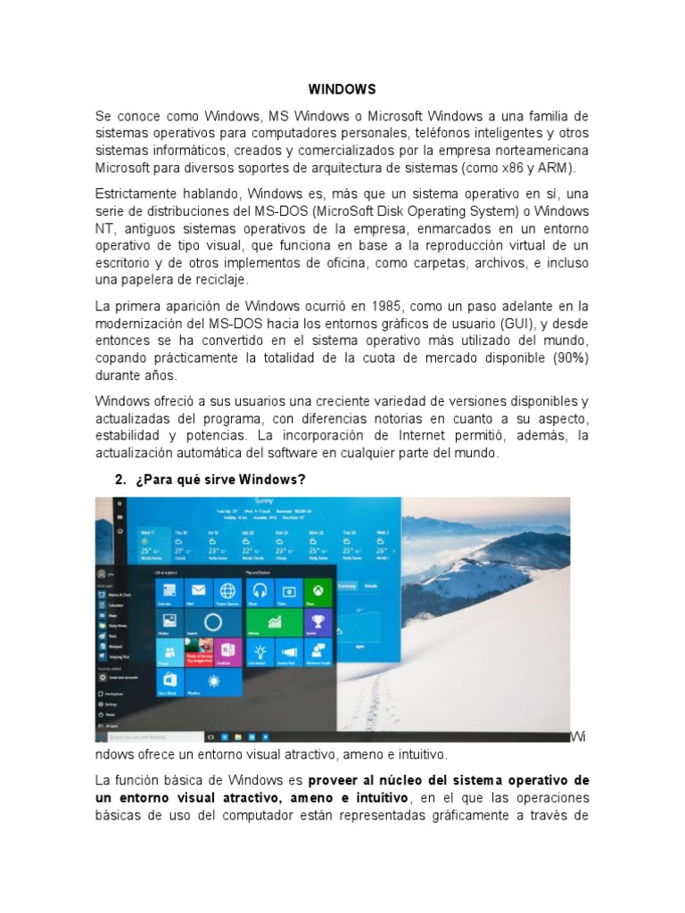 Windows Definicion | PDF | Microsoft Windows | Windows 10