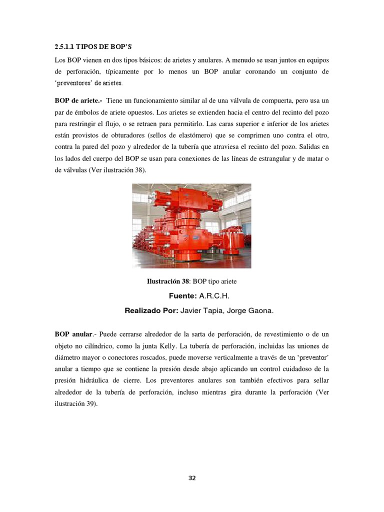 Tipos de BOP | PDF | Presión | Ingeniería mecánica