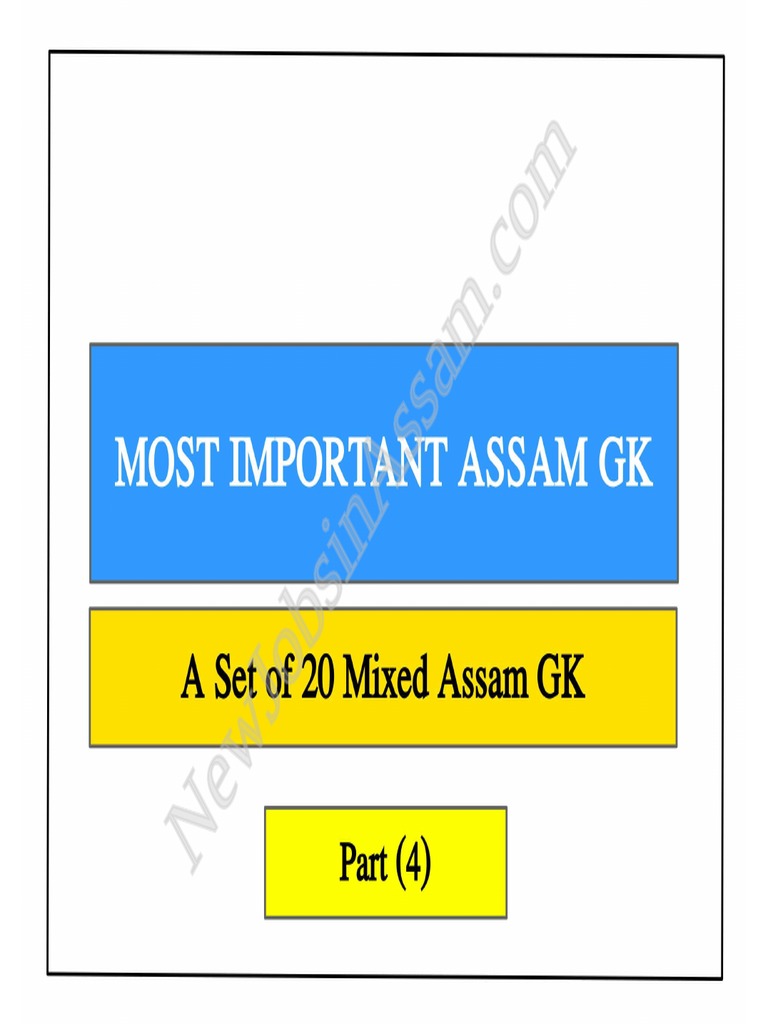 Assam GK PDF Part 4 | PDF Assam GK PDF Part 4 | PDF