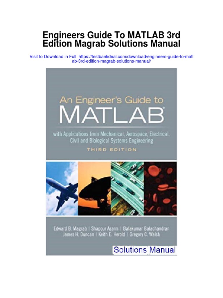 Engineers Guide To Matlab 3rd Edition Magrab Solutions Manual | PDF ...