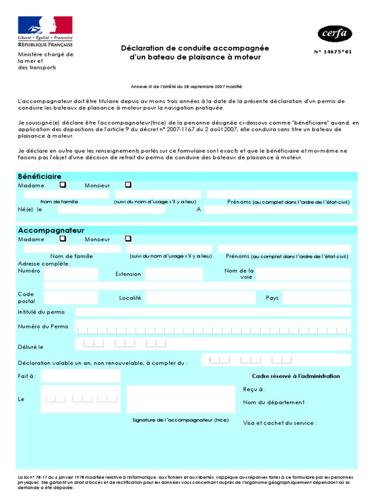 Cerfa 14675-01 | PDF