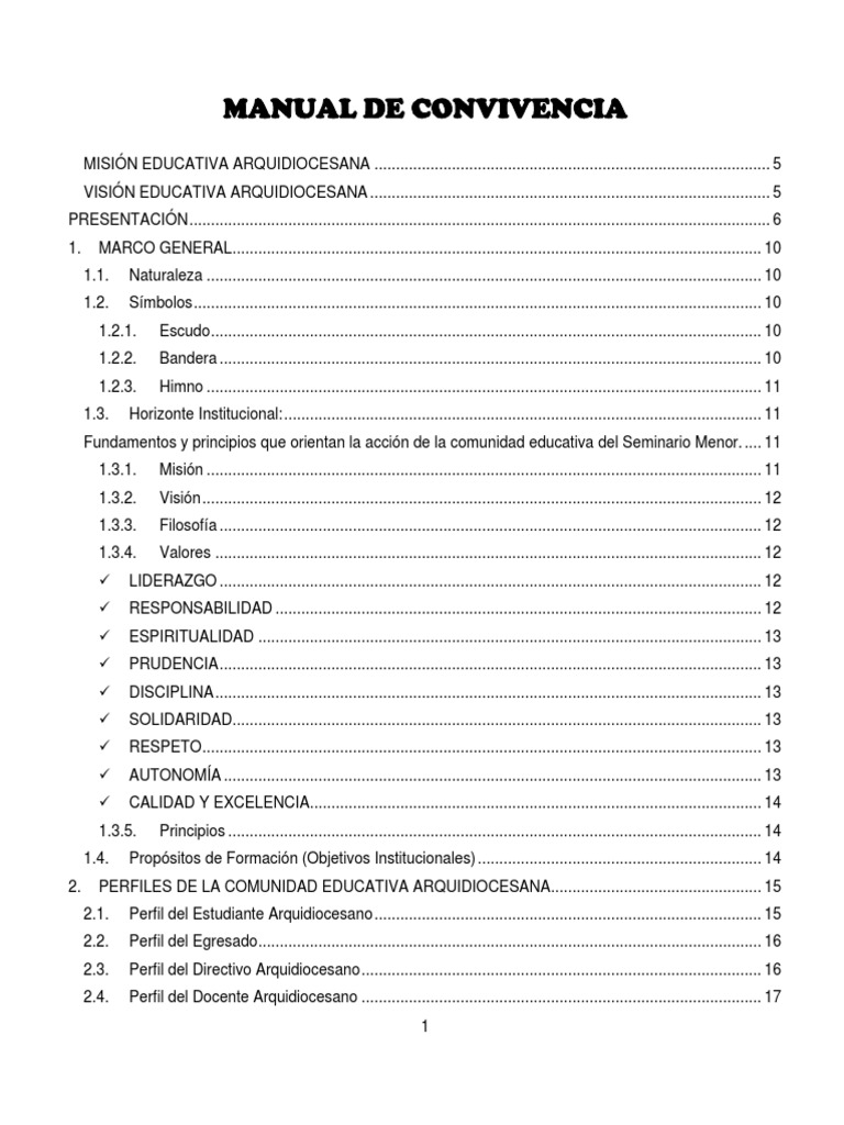 Manual De Convivencia 2022 Colegio Semenor Manizales Pdf
