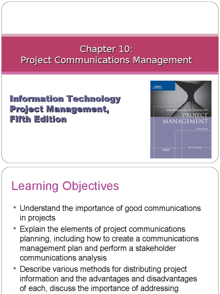 Chapter 10 Project Communications Management | PDF | Project Management ...