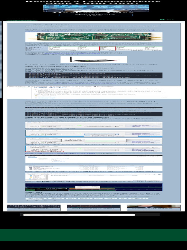 Software Defined Radio (SDR) For Hackers - Setting Up Your HackRF One | PDF
