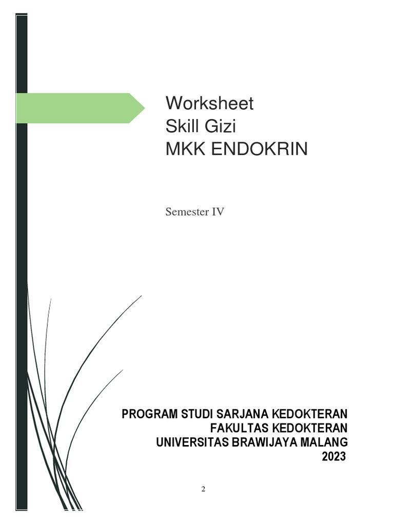 Worksheet Gizi - Skill MKK Endokrin - 140223 | PDF