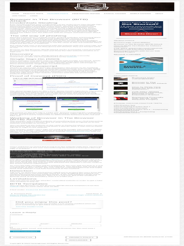 Browser in The Browser (BITB) Attack Browser in The Browser Attack ...