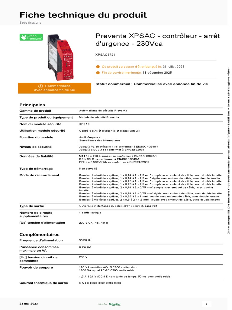 Preventa XPS - XPSAC3721 | PDF | Connectique | Électricité