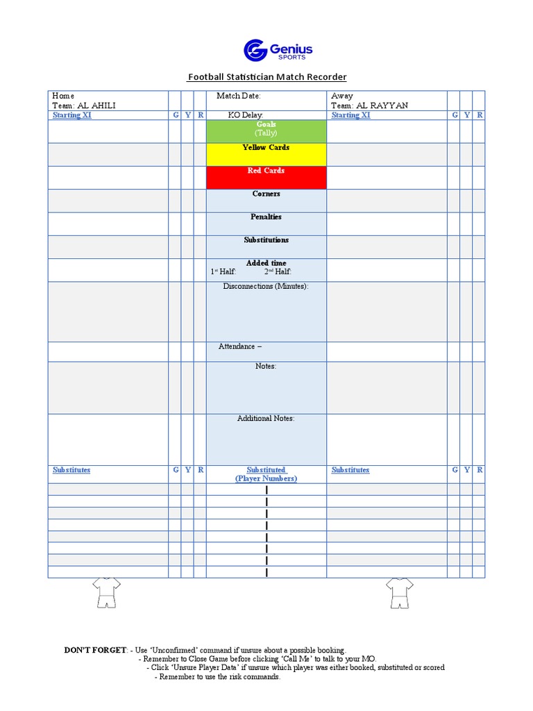 Football Match Recorder | PDF
