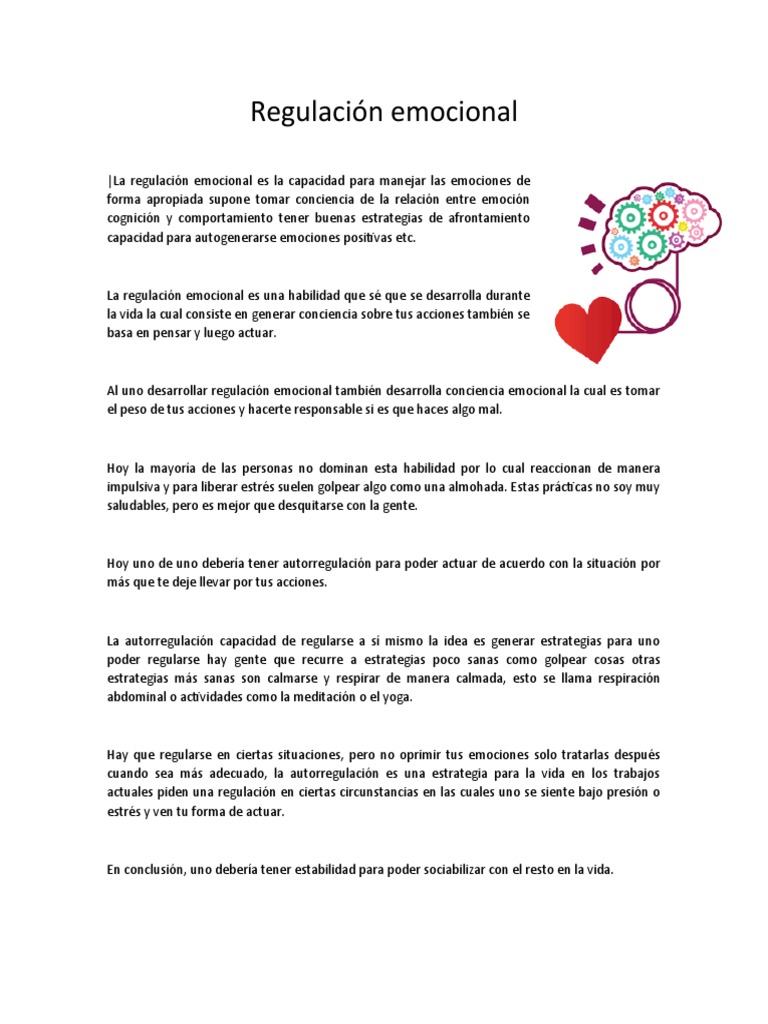Autorregulación y regulación emocional | PDF