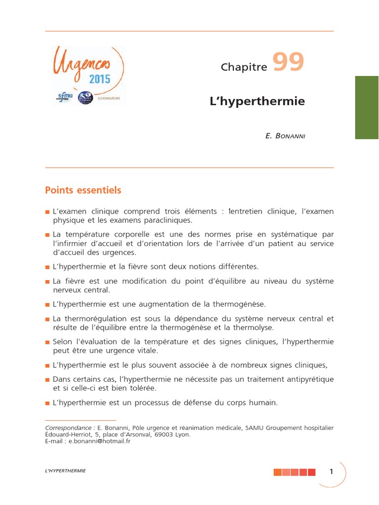 L'hyperthermie: Chapitre | PDF