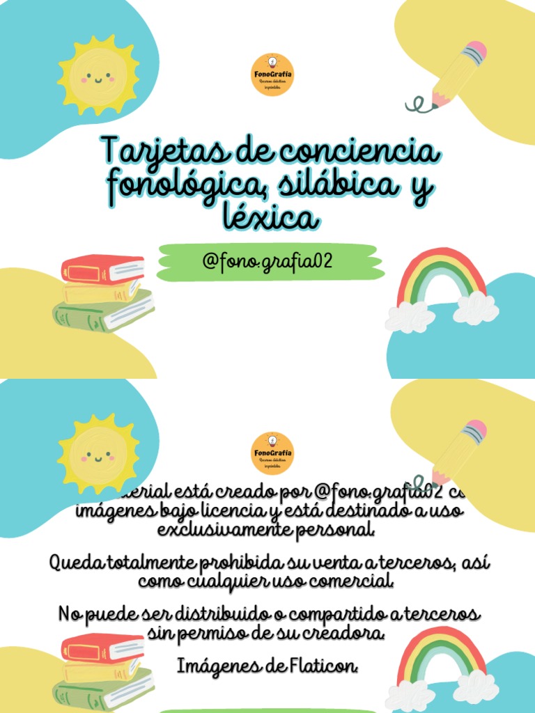 Tarjetas de Conciencia Fonológica y Léxica | PDF
