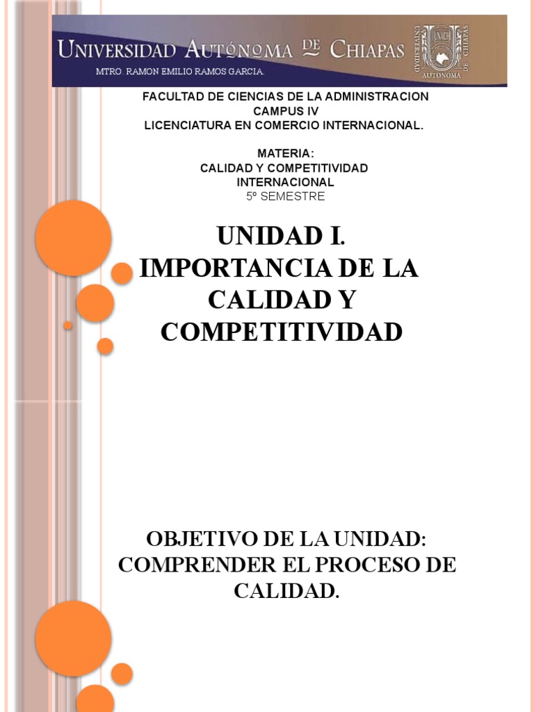 Unidad I. Importancia de La Calidad y Competitividad | PDF