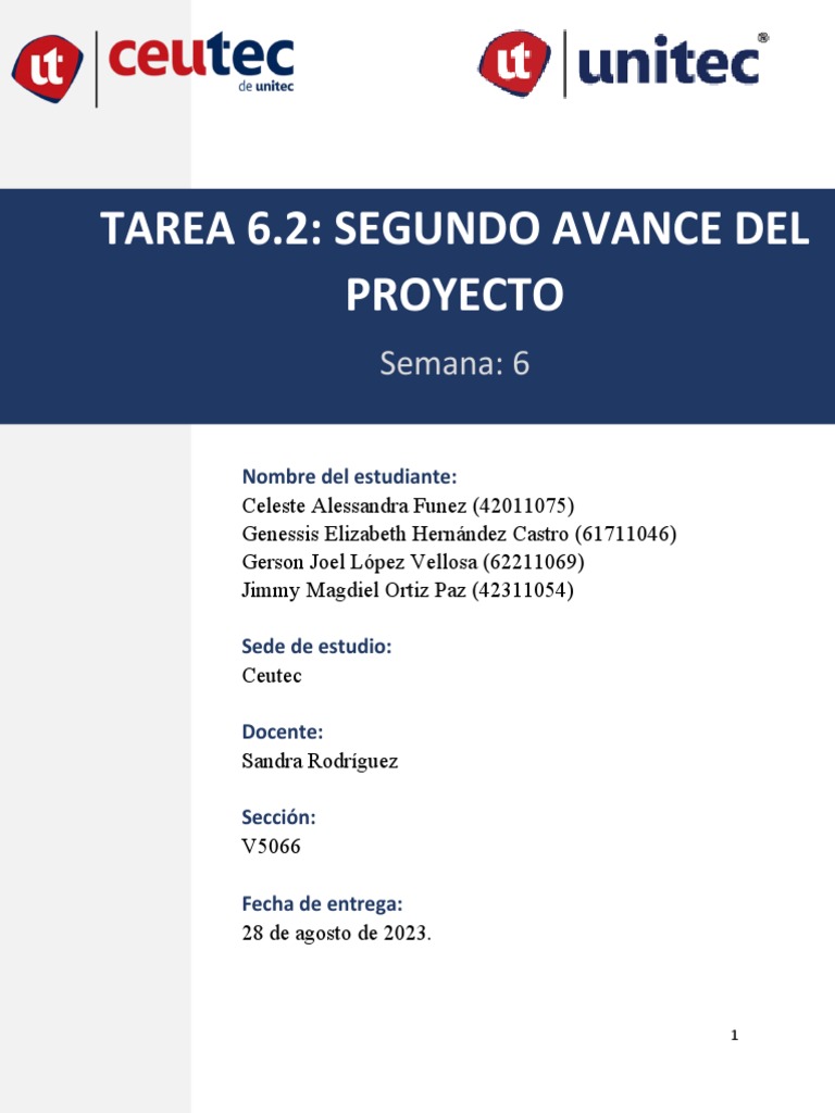 S6 - Tarea 6.2 - Segundo Avance Del Proyecto | PDF | Canciones | Música ...