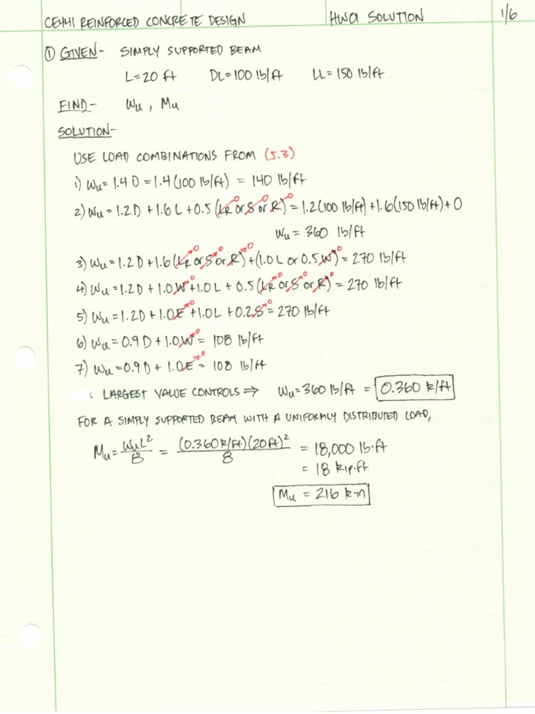 CE441 - Concrete hw1 - Solution | PDF