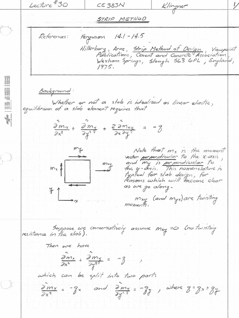 RCC Two Way Slab Strip Method | PDF