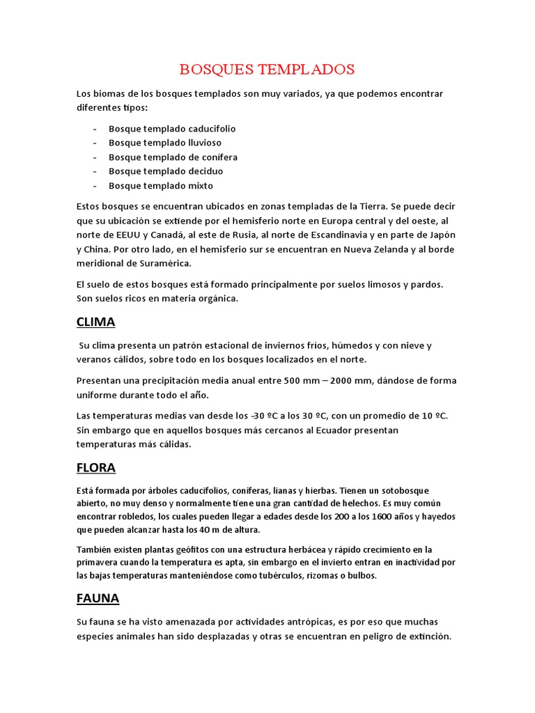 Bosques Templados | PDF