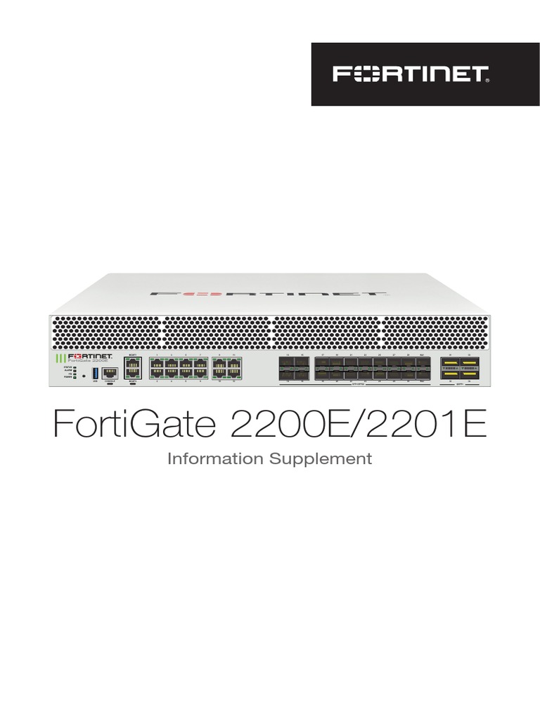 FortiGate 2200E QSG Supplement | PDF | Electrical Connector | Copyright