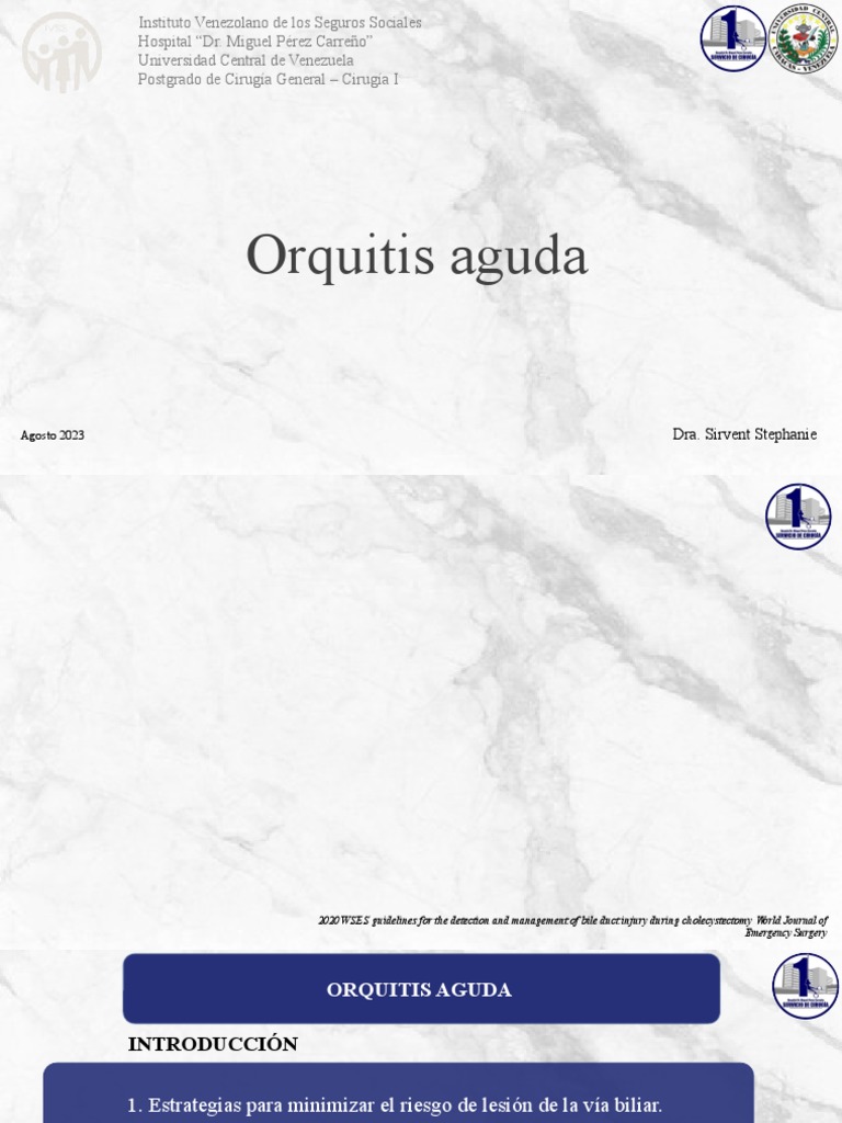 Orquitis Aguda | PDF | Medicina | Enfermedades y trastornos
