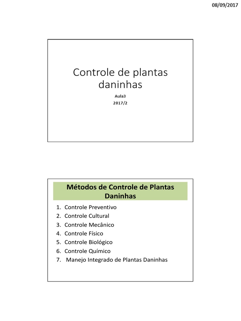 Métodos de Controle de Plantas Daninhas | PDF | Agricultura | Água