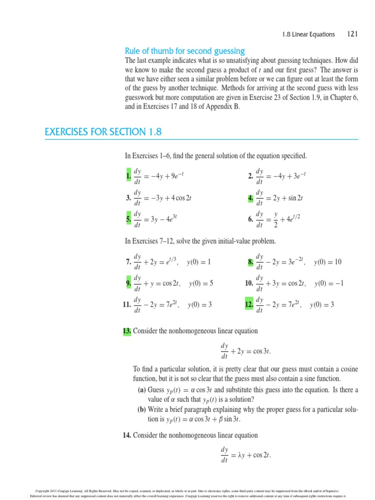 Lucky Guess & Integrating Factor | PDF | Equations | Differential Equations Lucky Guess & Integrating Factor | PDF | Equations | Differential Equations