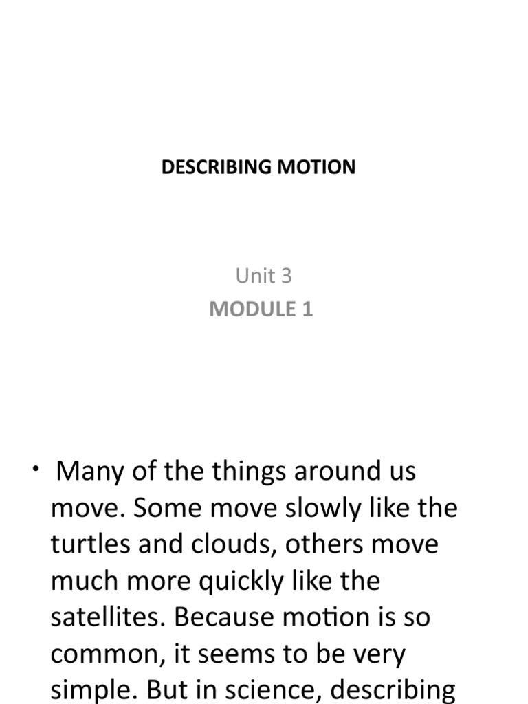 Describing Motion | PDF