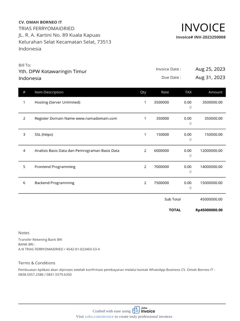 Invoice | PDF | Systems Architecture | Software Engineering