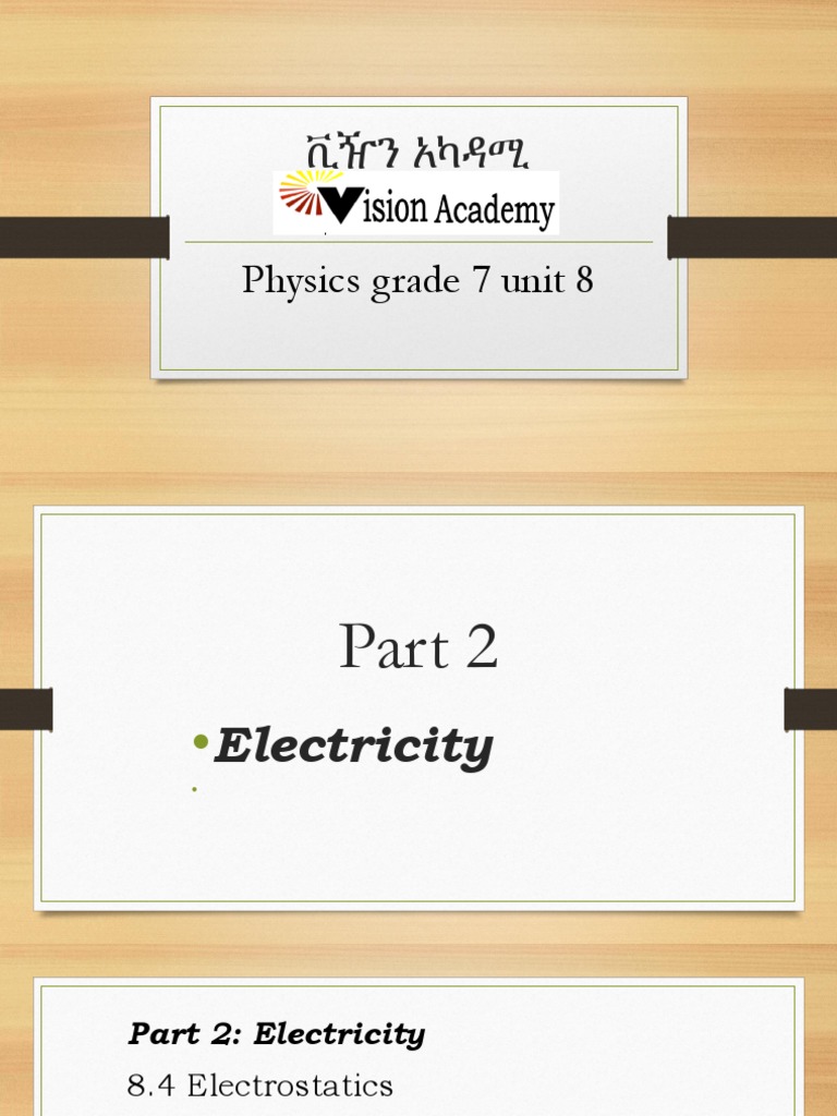 Physics Grade 7 Unit 8 | PDF | Electric Charge | Voltage