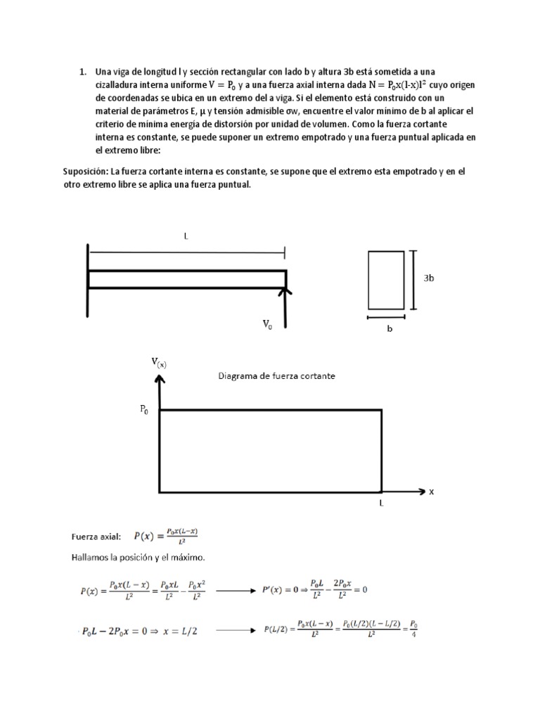 Una Viga de Longitud L y Sección Rectangular Con Lado B y Altura 3b ...
