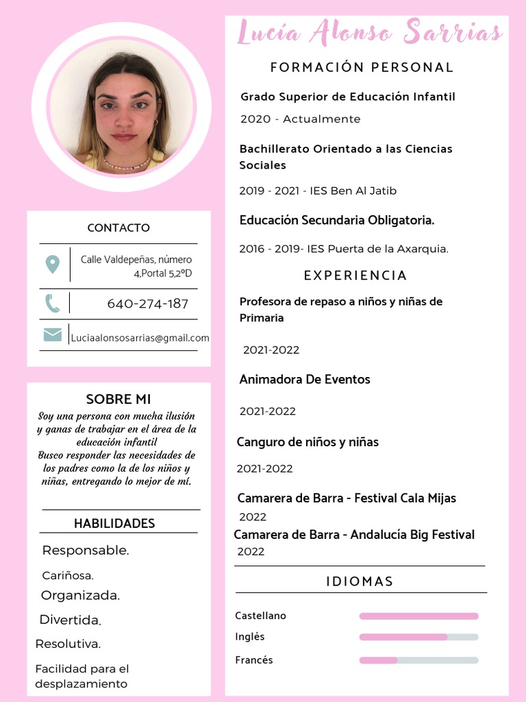 Lucía Alonso Rodríguez: Perfil Educativo | PDF