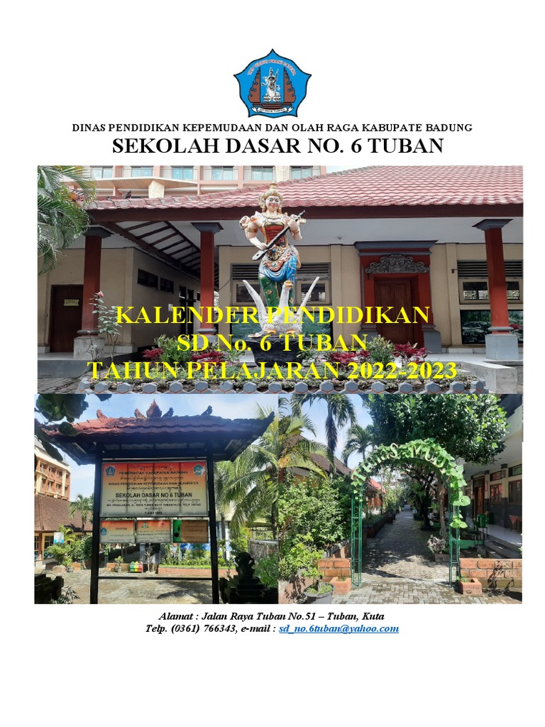 Kalender Pendidikan SD 6 Tuban 2022-2023 | PDF