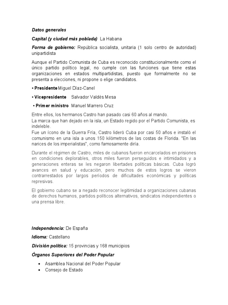 Cuba Informacion de La Infografia | PDF | Cuba