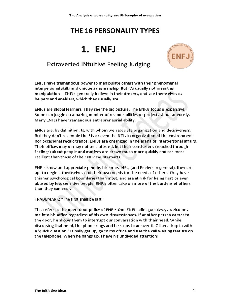 The 16 Personality Types | PDF | Learning | Communication