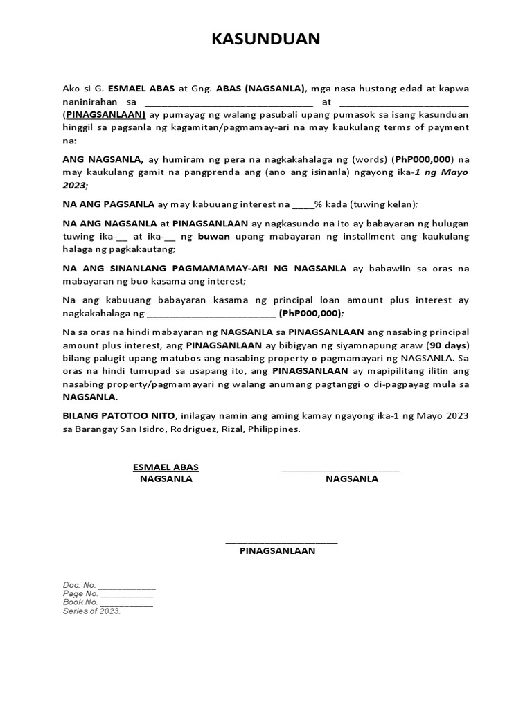 Kasunduan Sanla | PDF