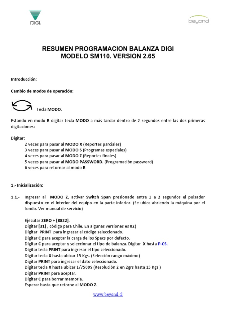 RESUMEN PROGRAMACION BEYOND SM110 v.1 | PDF | Tecnologías de la información | Informática