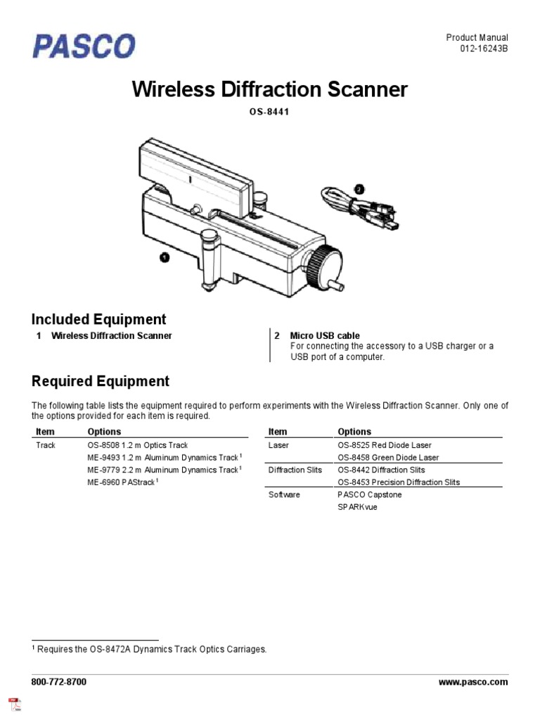 Escaner de patrón de difracción Pasco | PDF | Image Scanner | Diffraction