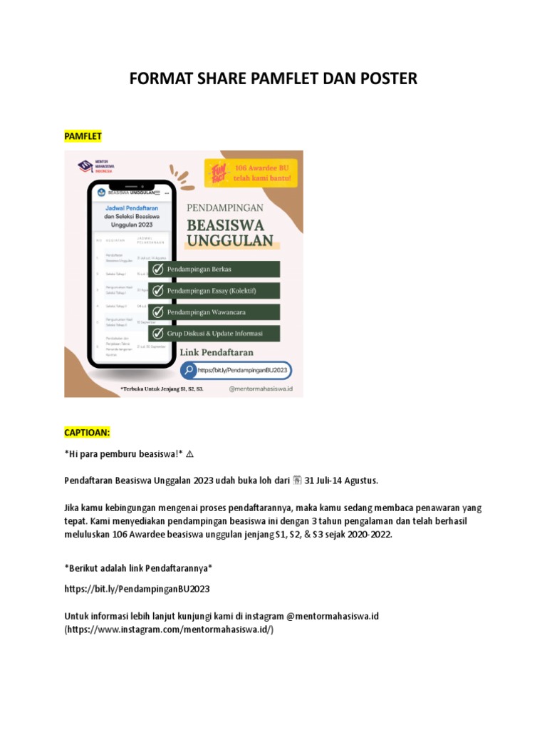 Format Share Pamflet Dan Poster | PDF