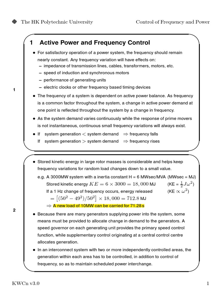 Frequency Control | PDF