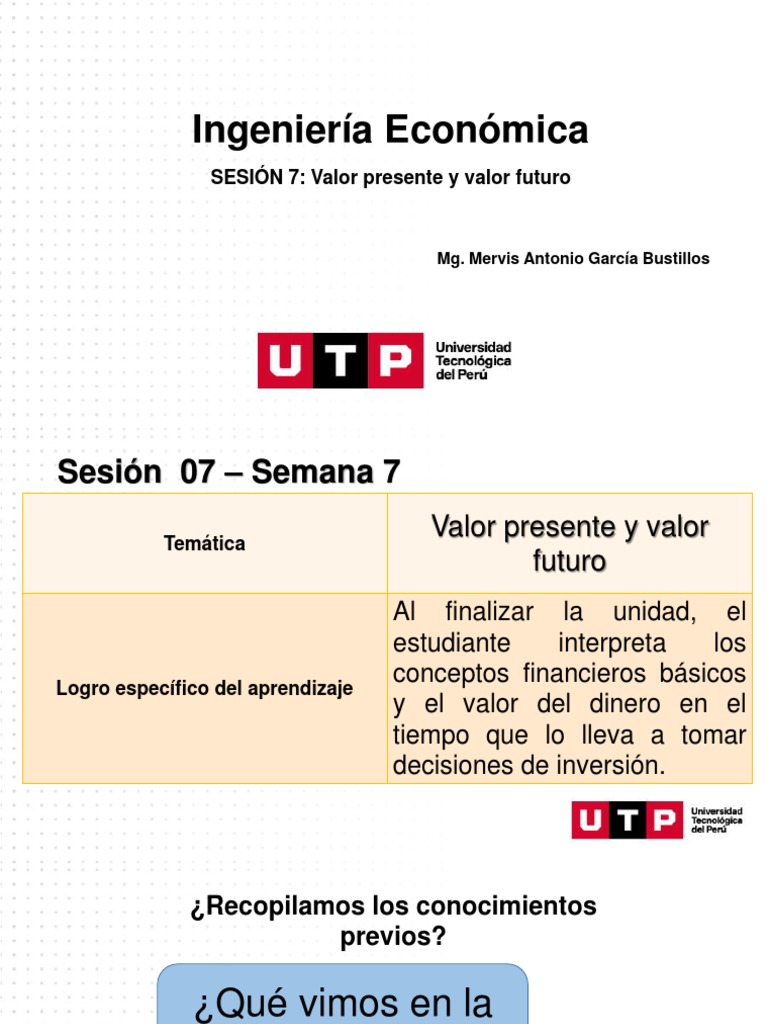 S07.s1 - Material - Valor Presente y Valor Futuro | PDF | Interés ...