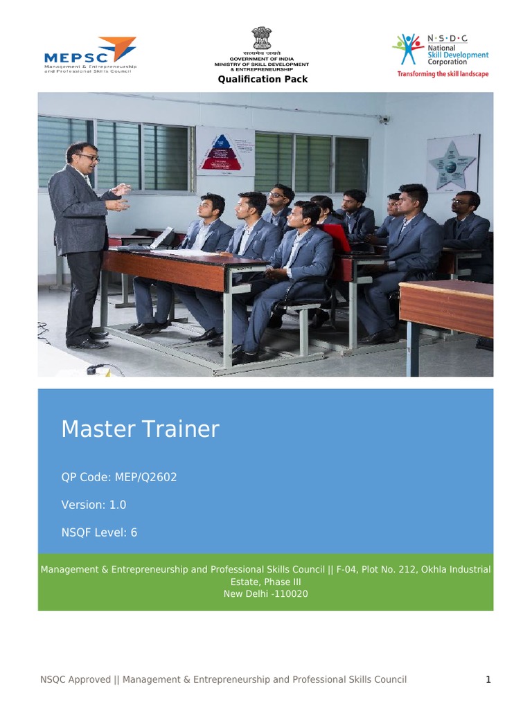 MEP Q2602 v1.0 (Master TrainerQP) | PDF | Learning | Learning Theory ...