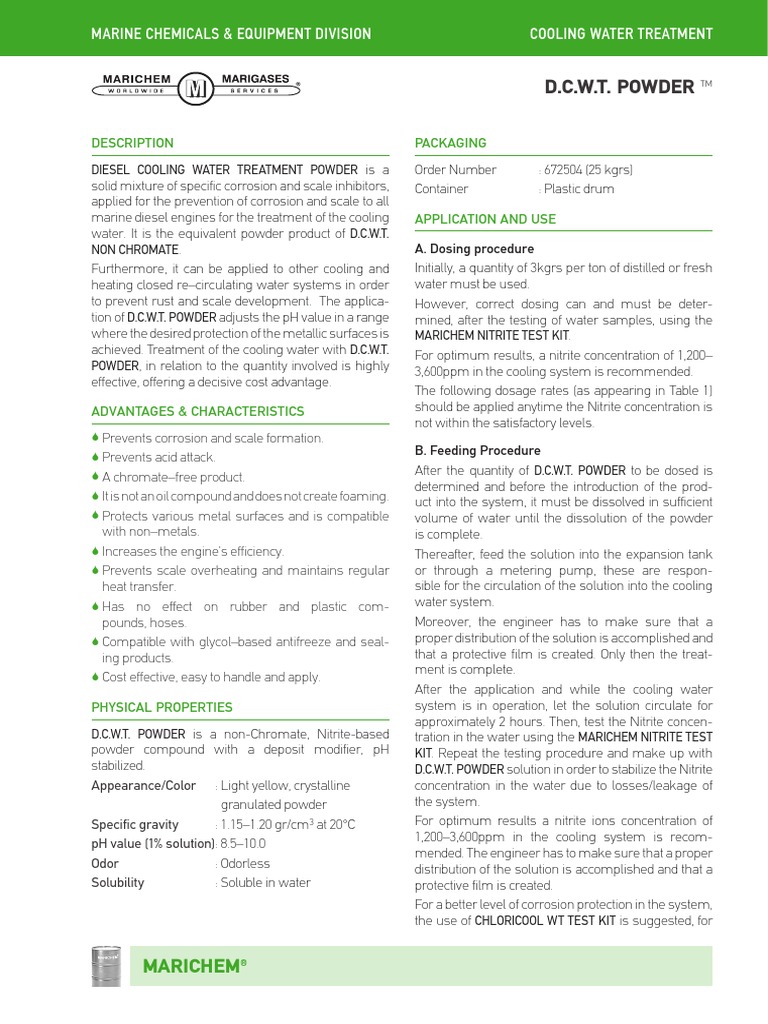 DCWT Powder | PDF | Water | Corrosion