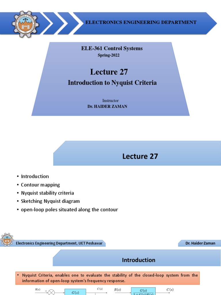 Lecture 27 Introduction To Nyquest Criteria | PDF