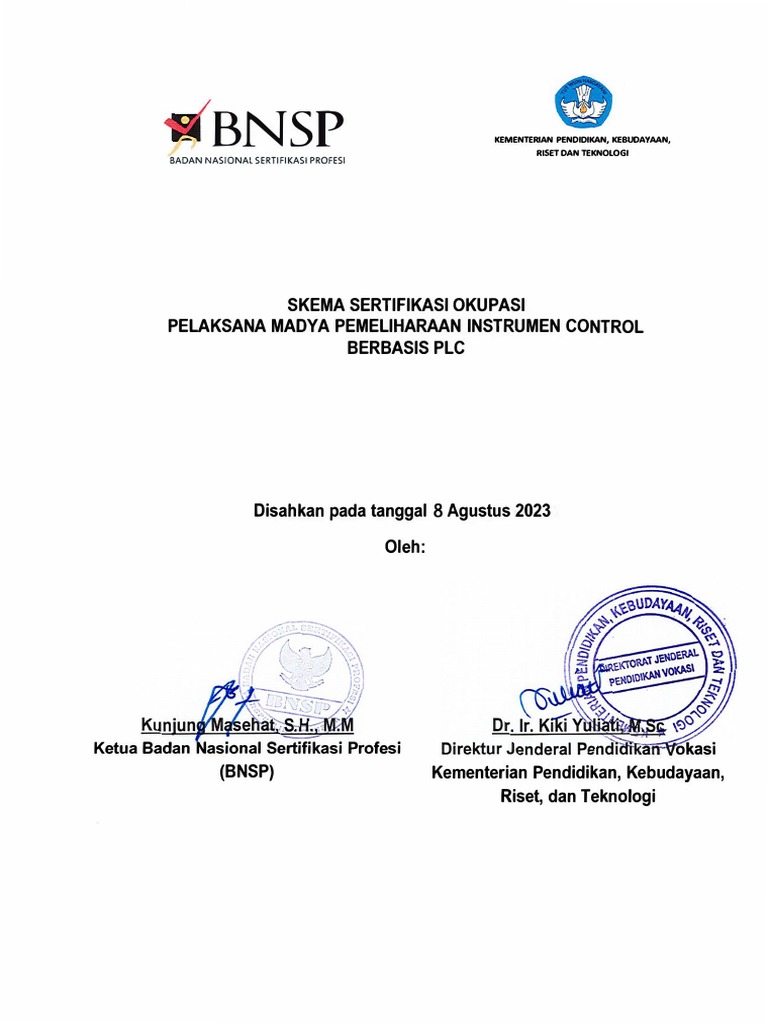 Skema Sertifikasi PLC Pelaksana Madya | PDF