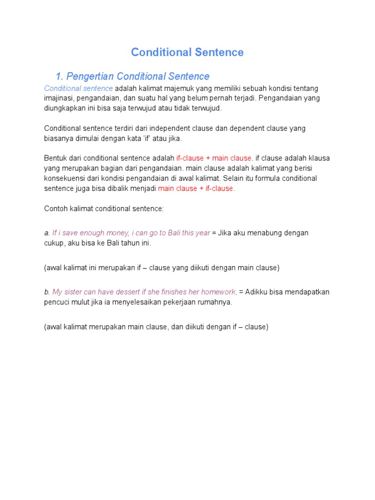 Materi Conditional Sentence XI | PDF