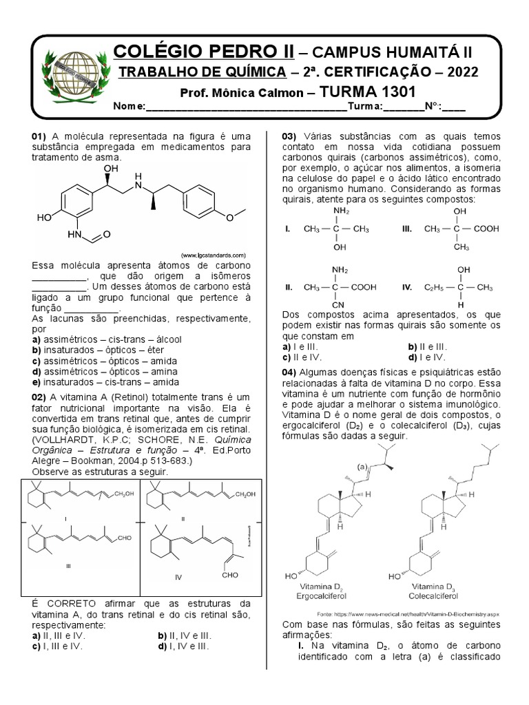 Exercícios Do Tri 2 - Série 3 - 2022 | PDF