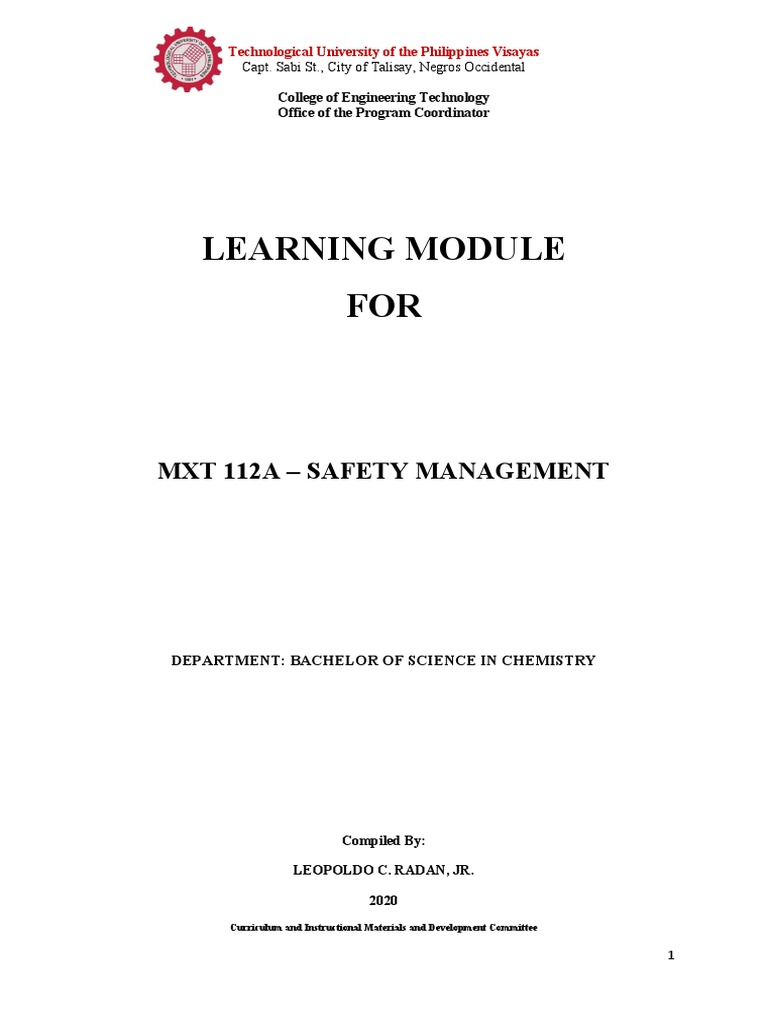 Safefty Management Weeks 1 4 | PDF | Occupational Safety And Health ...