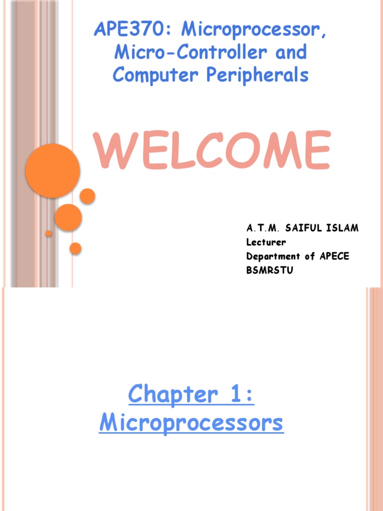 APE370: Microprocessor, Micro-Controller and Computer Peripherals | PDF | Central Processing ...
