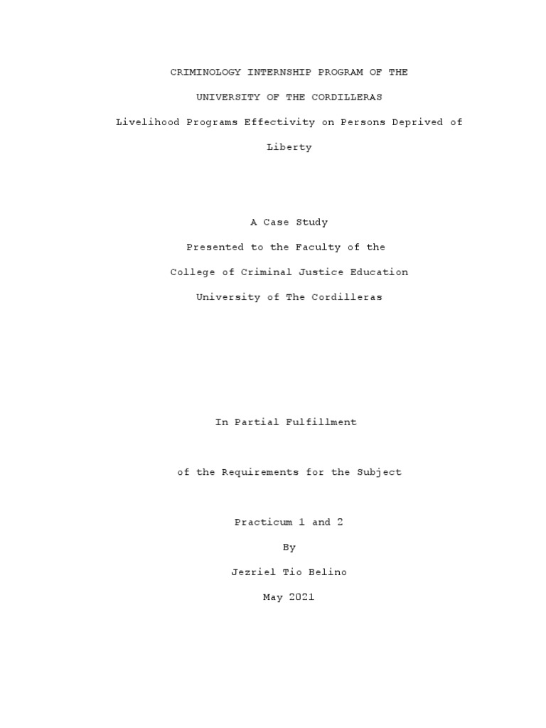JEZRIEL Research | Download Free PDF | Prison | Rehabilitation (Penology)